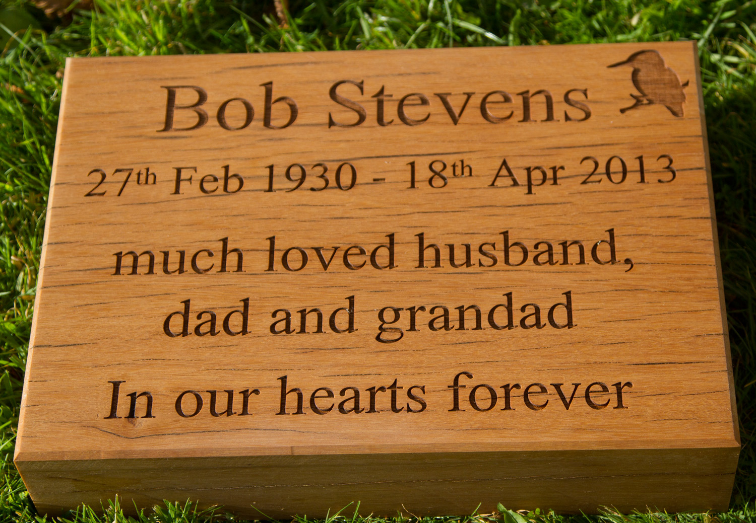 Wooden Memorial Tablet - made in long lasting Balau - The Sign Maker
