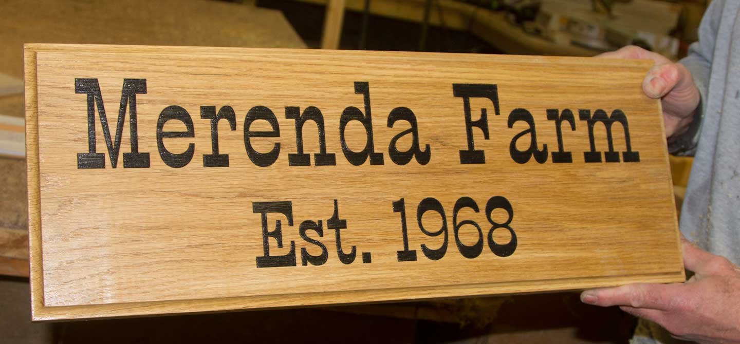 Wooden sign beveled finish - The Sign Maker