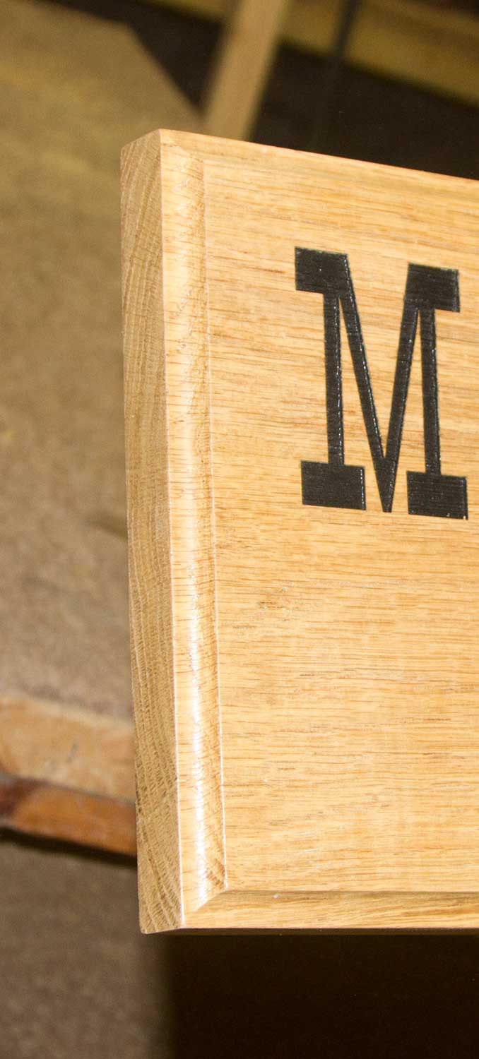Wooden sign beveled finish - The Sign Maker