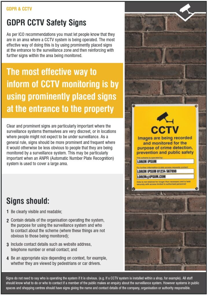 GDPR CCTV Safety Signs - Data Protection Update - The Sign Maker