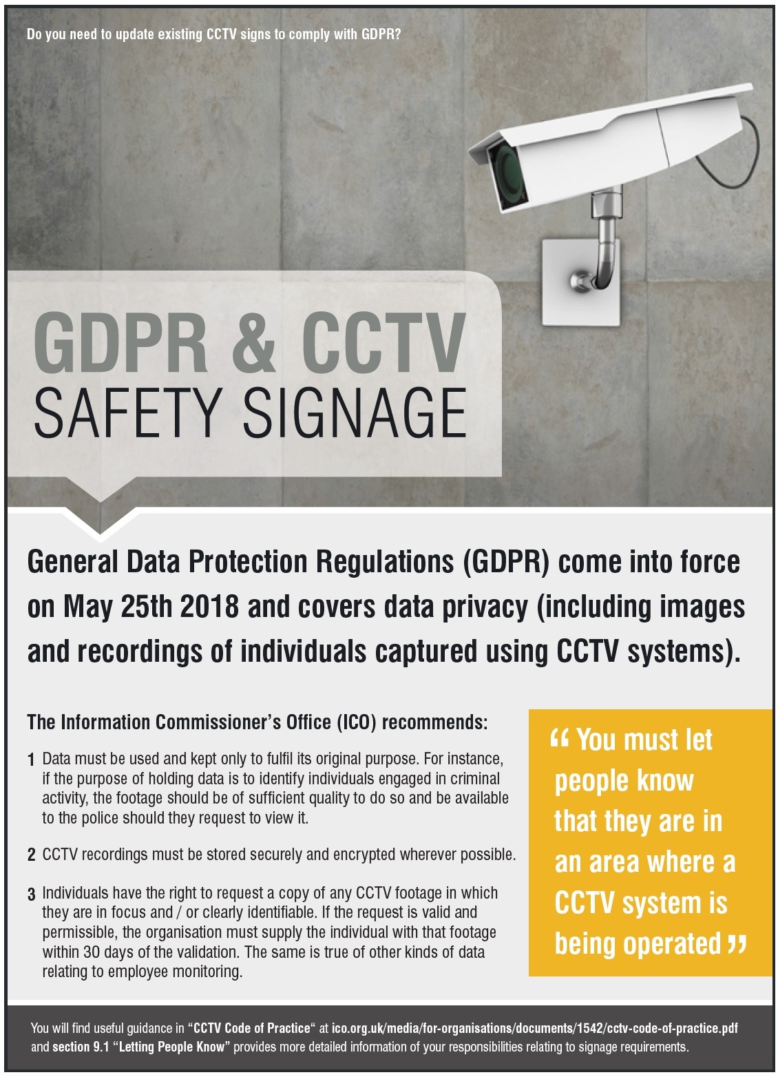 GDPR CCTV Safety Signs - Data Protection Update - The Sign Maker