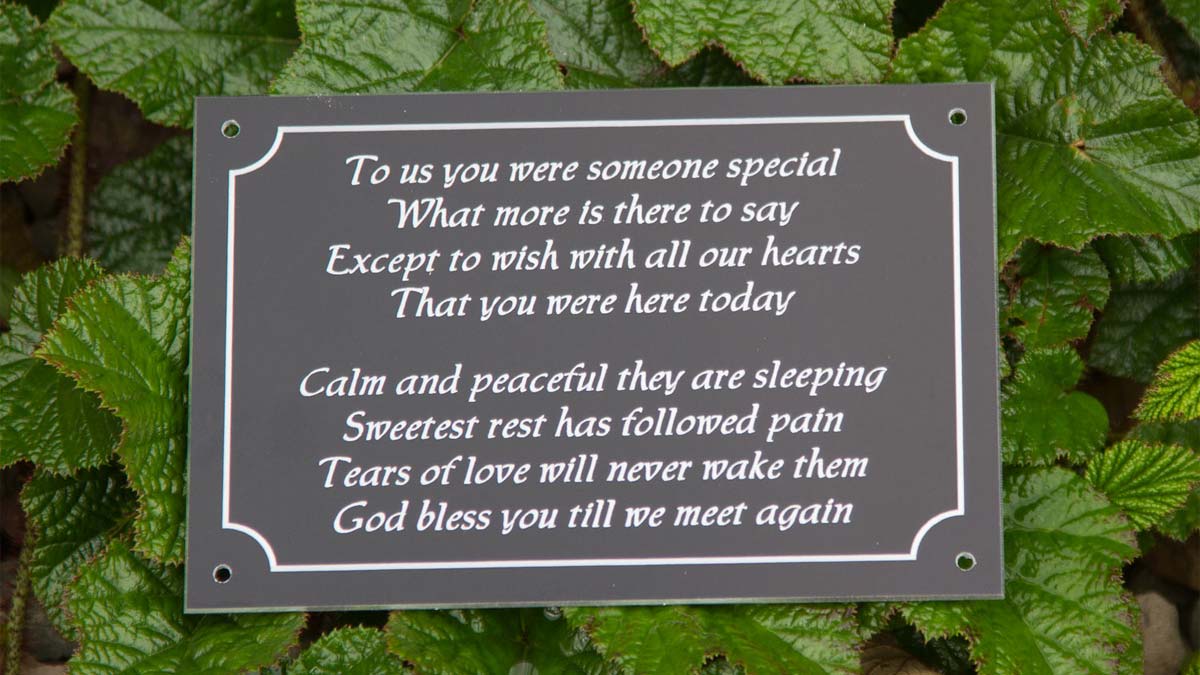 Memorial Inscriptions - The Sign Maker